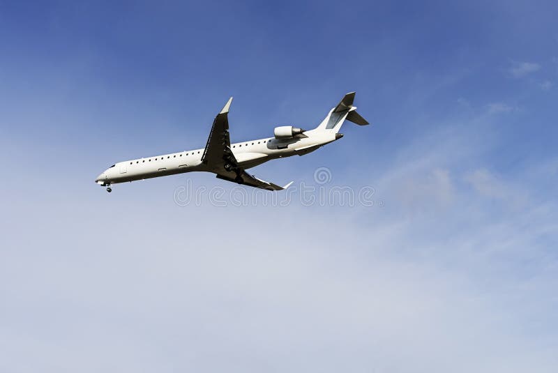 Airplane is Flying Above Close To the Ground Stock Photo - Image of ...
