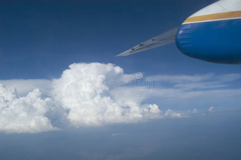 Airplane Flying Above the Clouds Stock Photo - Image of craft ...