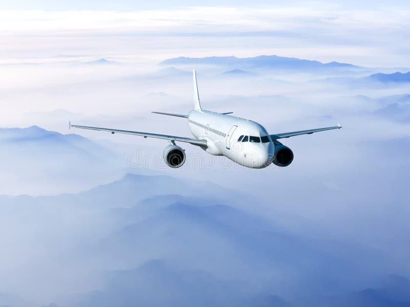 Airplane Flying Above the Clouds Stock Photo - Image of grass, eyes ...