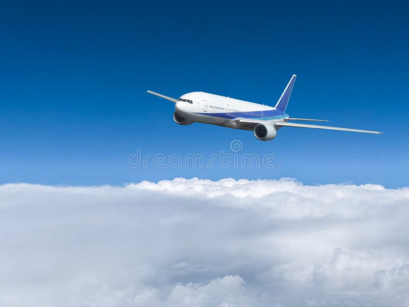 Airplane Flying Above the Clouds Stock Image - Image of animals, young ...