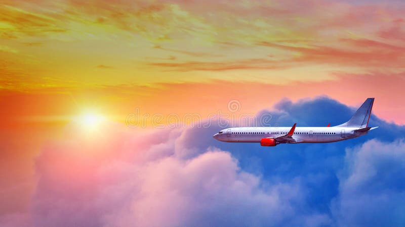 Airplane Flying Above Clouds Stock Photo - Image of nature, flying ...