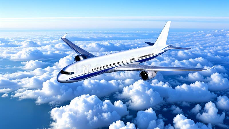 Airplane Flying Above White Clouds in a Clear Blue Sky during Daytime ...