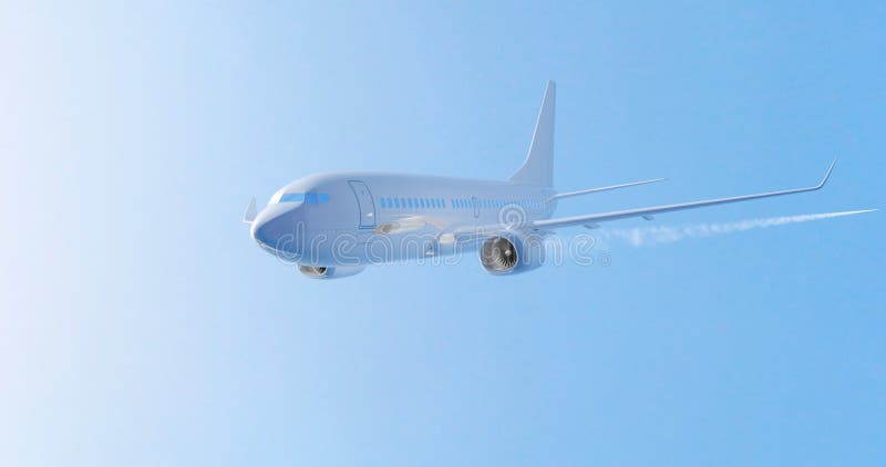 Airplane flying. 3D render stock illustration. Illustration of ...