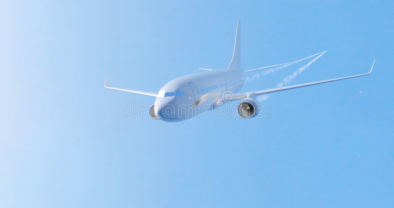 Airplane flying. 3D render stock illustration. Illustration of ...