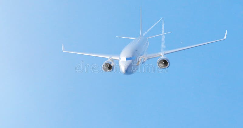 Airplane flying. 3D render stock illustration. Illustration of ...