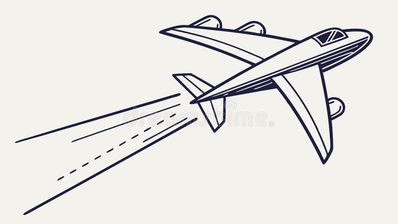 Airplane Flying Fast with Speed Lines, Vector Design Generative AI ...