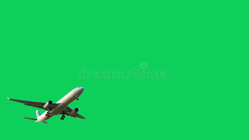 Airplane Flying on Green Screen Stock Video - Video of tourism ...