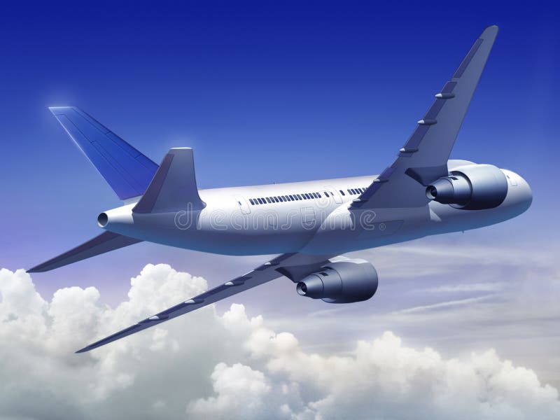 Airplane flying high stock photo. Image of transportation - 35510282