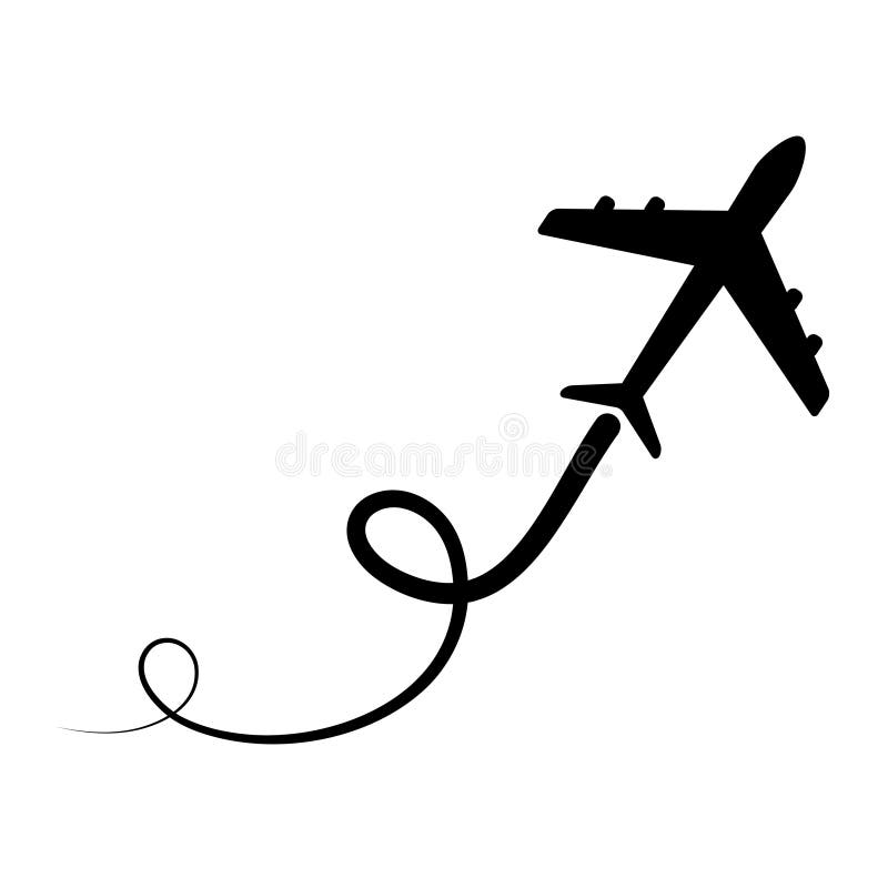 Airplane flying icon set stock illustration. Illustration of retro ...