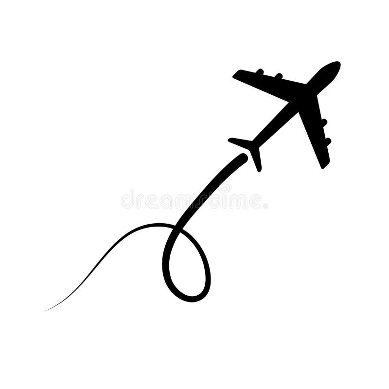 Airplane flying icon set stock illustration. Illustration of retro ...