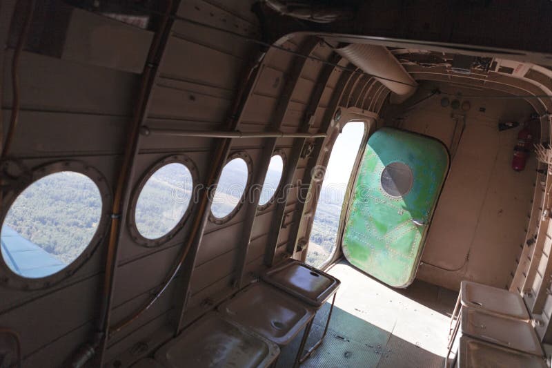 Airplane Flying with Open Door Stock Image - Image of airplane ...