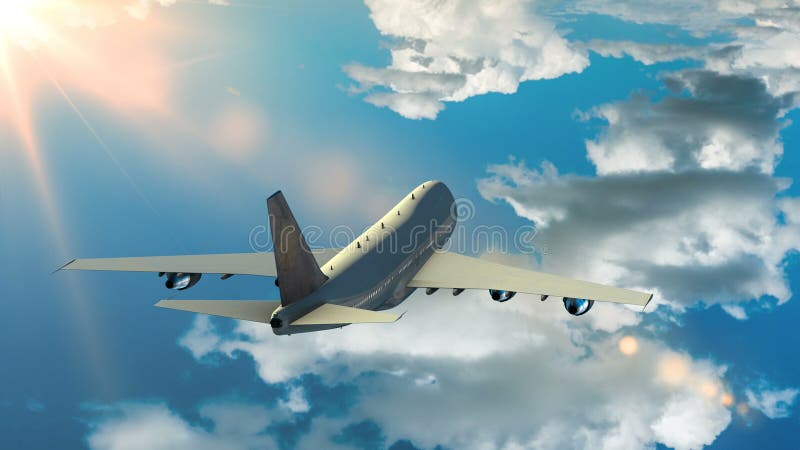 Airplane Flying Over the Clouds Stock Video - Video of dusk, moving ...