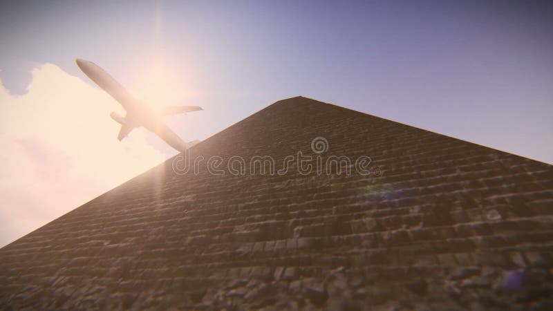 Pyramids Egypt Giza Aurora Borealis Northern Lights Sky Animation Stock ...