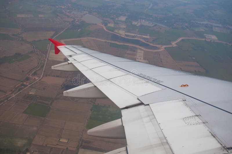Airplane Flying Over Rice Field Stock Image - Image of design, aviation ...