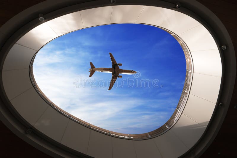 Airplane Flying Over a Prison Stock Image - Image of immigration, field ...