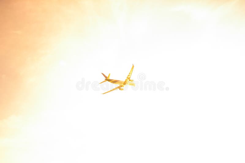 Airplane flying on sky stock image. Image of activity - 128315275
