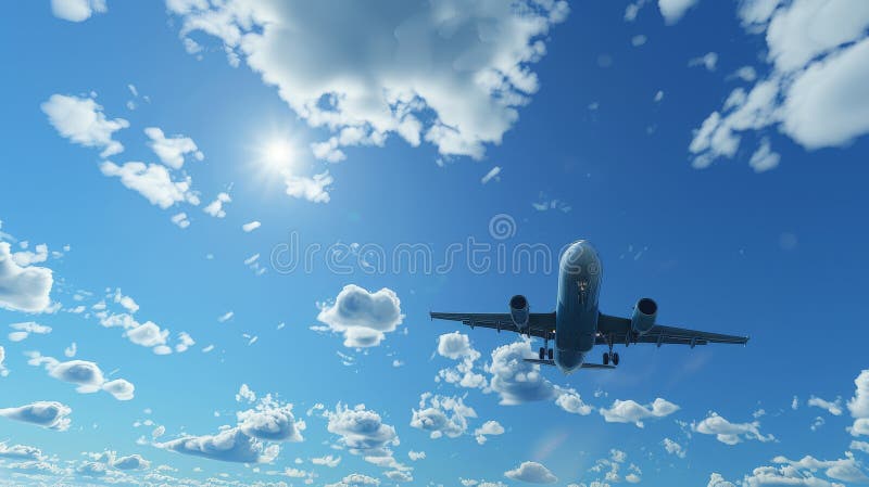 The Airplane Flying Overhead. AI Generated Stock Illustration ...
