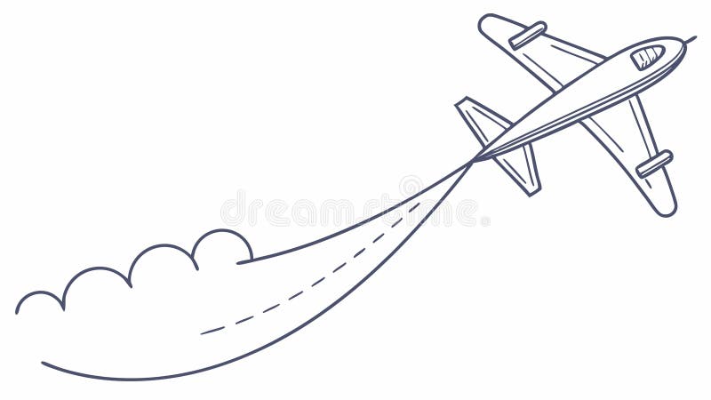 Airplane Flying with Trail Vector Illustration Travel Icon, Vector ...