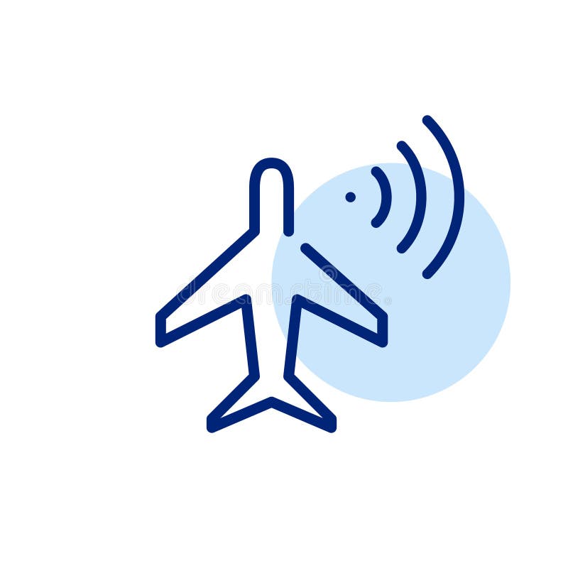 Airplane Flying Using Radar Technologies. Pixel Perfect Icon Stock ...