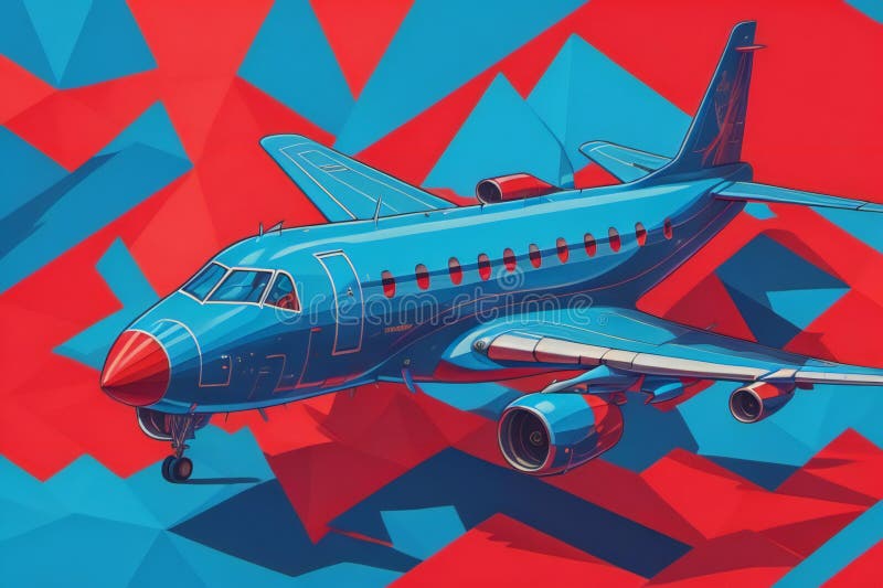 Airplane Flying, Vector. Generative Ai Stock Illustration ...