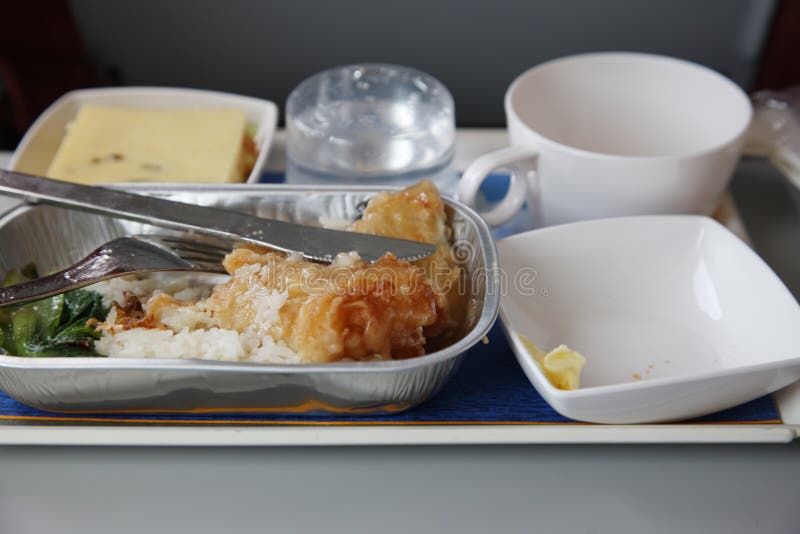 Airplane food stock photo. Image of blue, fish, rice, travel - 36912