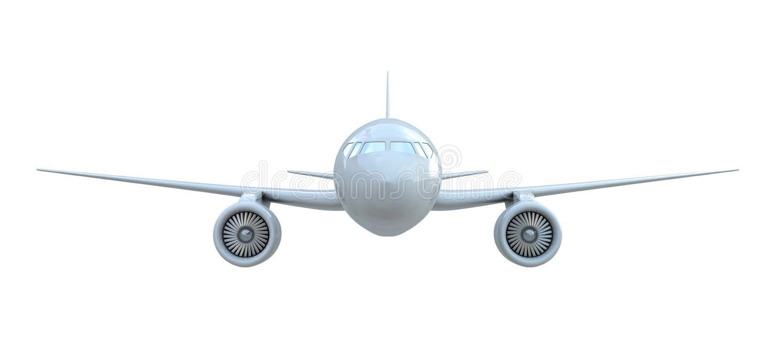 Airplane Front View Illustration Stock Illustration - Illustration of ...