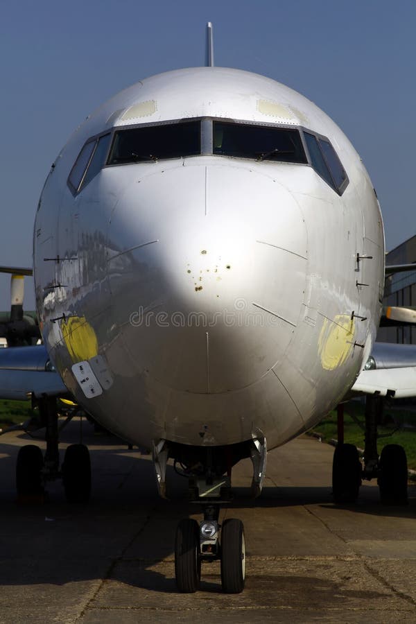 Airplane front view stock image. Image of modern, fuselage - 50450235
