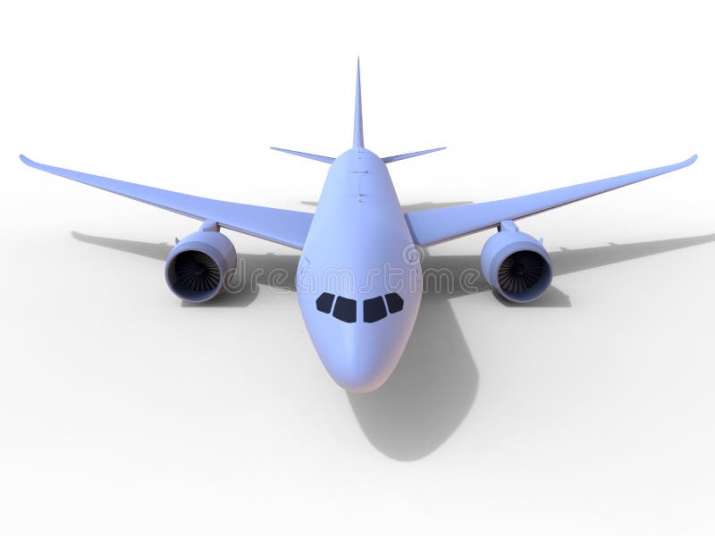 Airplane Front View Illustration Stock Illustration - Illustration of ...