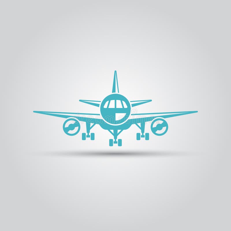 Airplane Front View Isolated Vector Icon Stock Vector - Illustration of ...