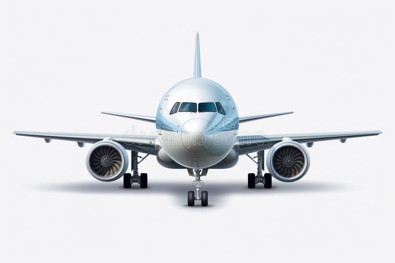 Airplane Front View Isolated on White Background. Generative AI Stock ...