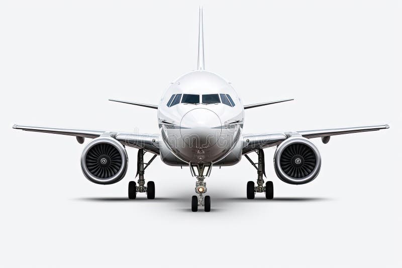 Airplane Front View Isolated on White Background. Generative AI Stock ...