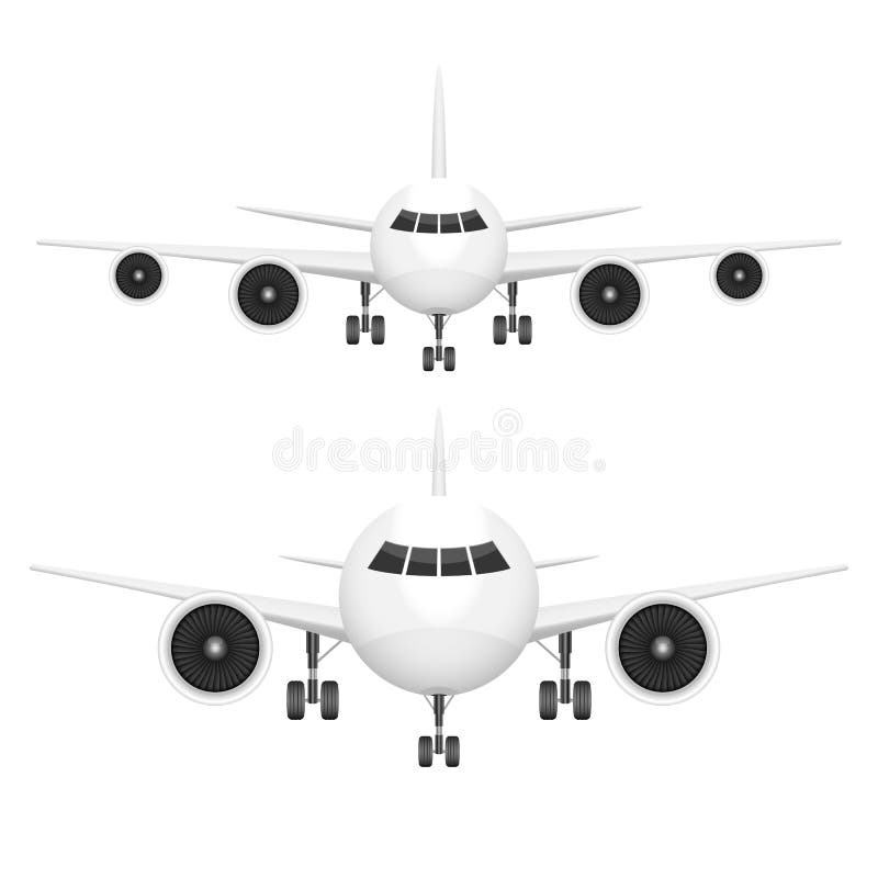 Airplane Front View Vector Design Illustration Stock Vector ...