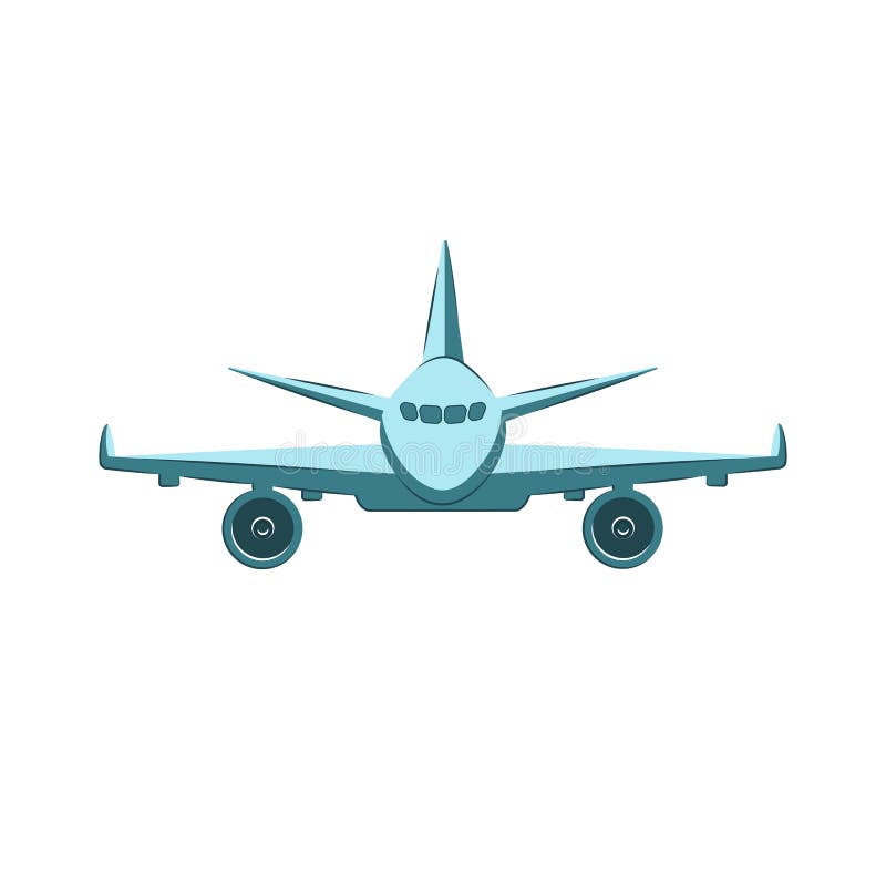 Airplane Front View Vector Flat Illustration Stock Vector ...