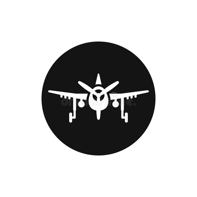Airplane Front View Vector Icon Stock Vector - Illustration of ...