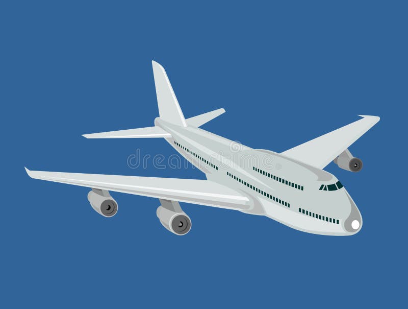 Airplane in full flight stock vector. Illustration of land - 3874155