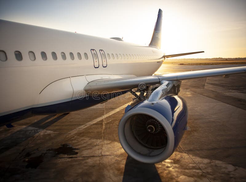 Airplane Fuselage, Wing and Engine from the Point of View of Someone ...