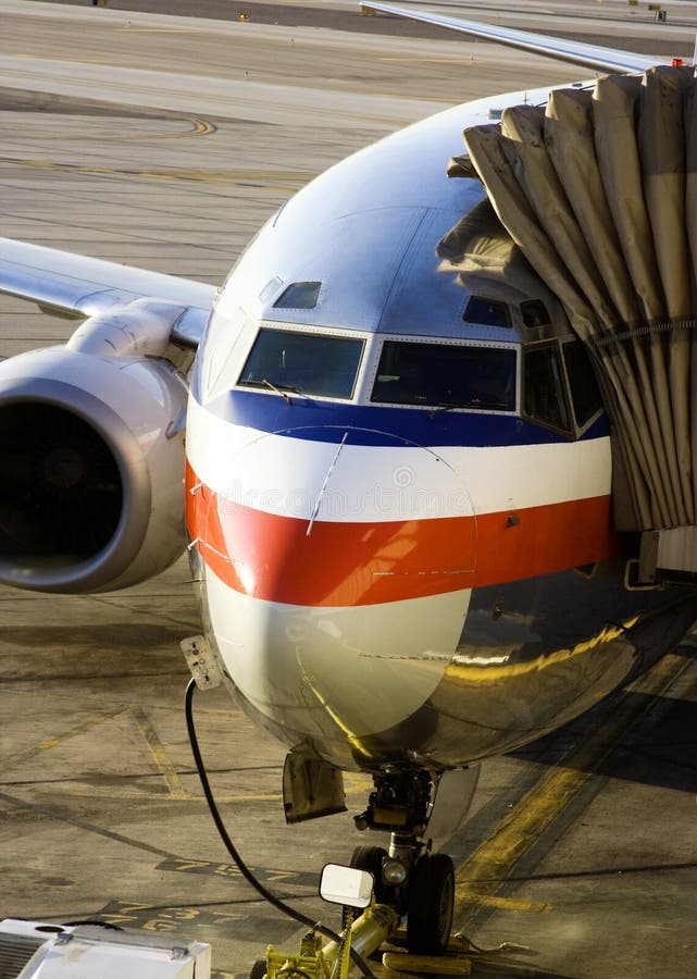 Airplane at gate stock image. Image of commercial, plane - 9805749