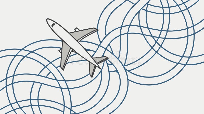 Airplane with Global Flight Paths Vector, Travel and Logistics Graphic ...