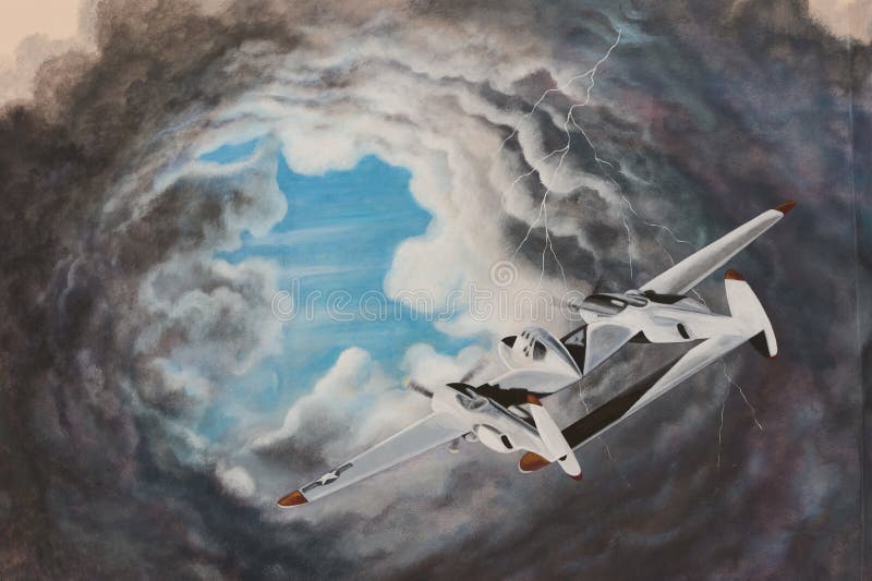 Airplane Going into a Storm Stock Image - Image of design, drawing: 9480297