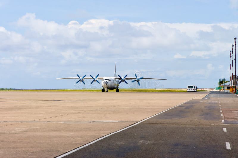 Airplane on the ground stock image. Image of aviation - 30485617
