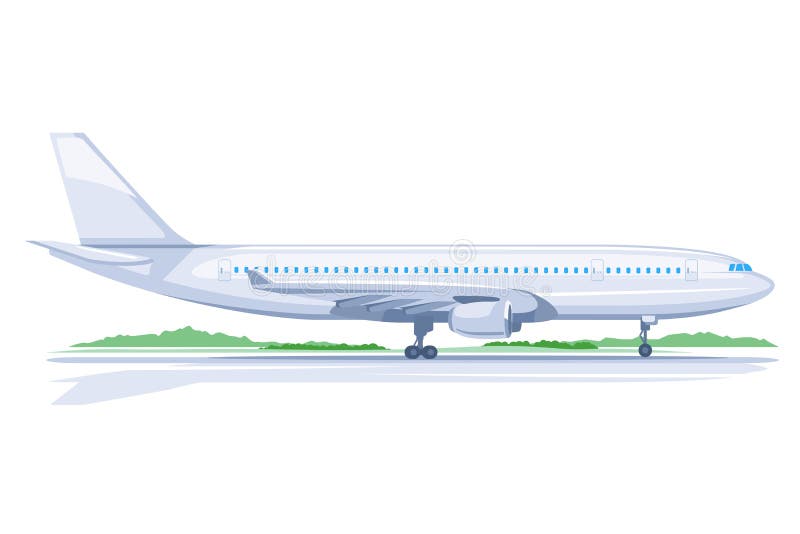 Airplane on Ground stock vector. Illustration of landing - 51784629