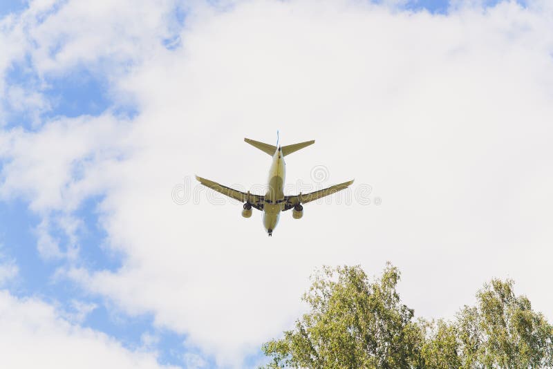 Airplane High Speed on the Clouds Sky. Stock Photo - Image of aviation ...