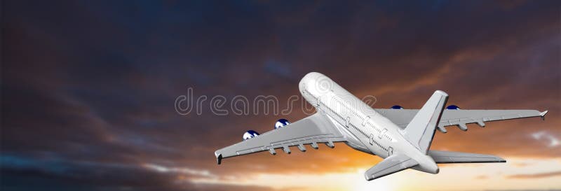 Airplane High Speed on the Clouds Sky. Stock Image - Image of airliner ...