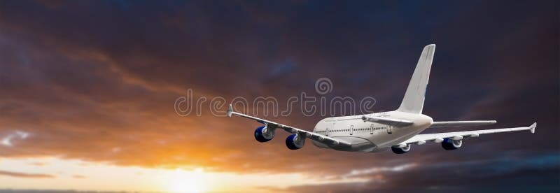 Airplane High Speed on the Clouds Sky. Stock Photo - Image of transport ...