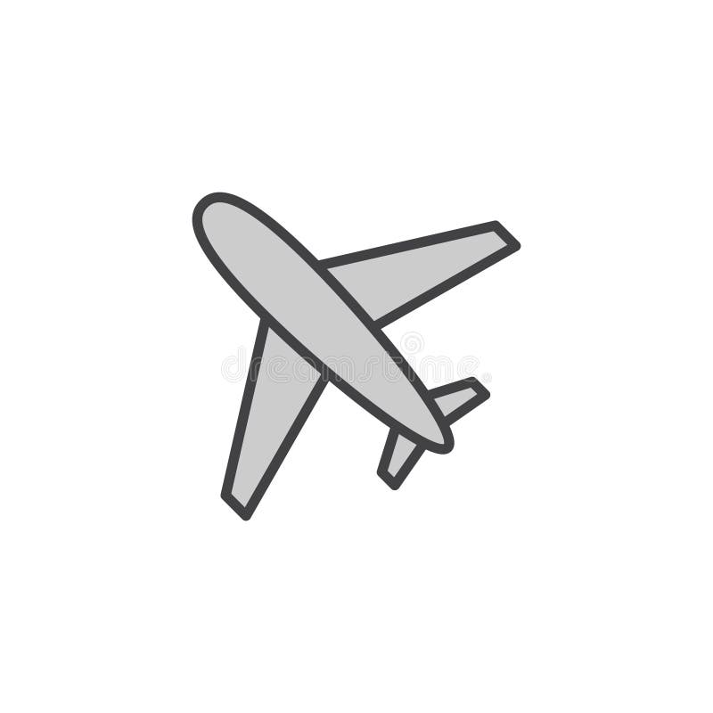 Airplane Icon in Colored Version Stock Vector - Illustration of vector ...