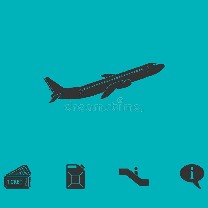 Airplane icon flat stock vector. Illustration of modern - 137847144