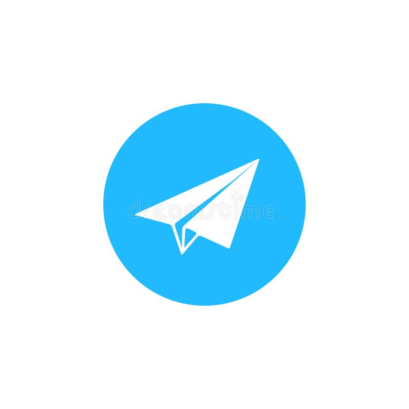 Paper Airplane Icon Isolated on a Blue Circle. Stock Vector ... Paper Airplane Icon Isolated on a Blue Circle. Stock Vector ...
