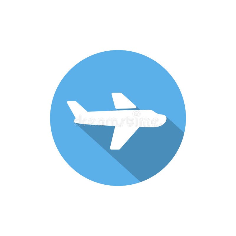 Airplane Icon with Long Shadow. Plane, Flight Sign Symbol Stock ...