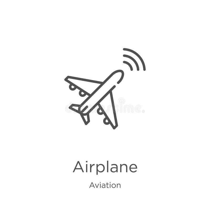 Airplane Icon Vector from Aviation Collection. Thin Line Airplane ...