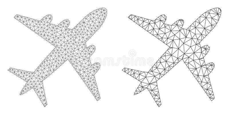 Airplane Icon - Vector Triangular Mesh Stock Vector - Illustration of ...